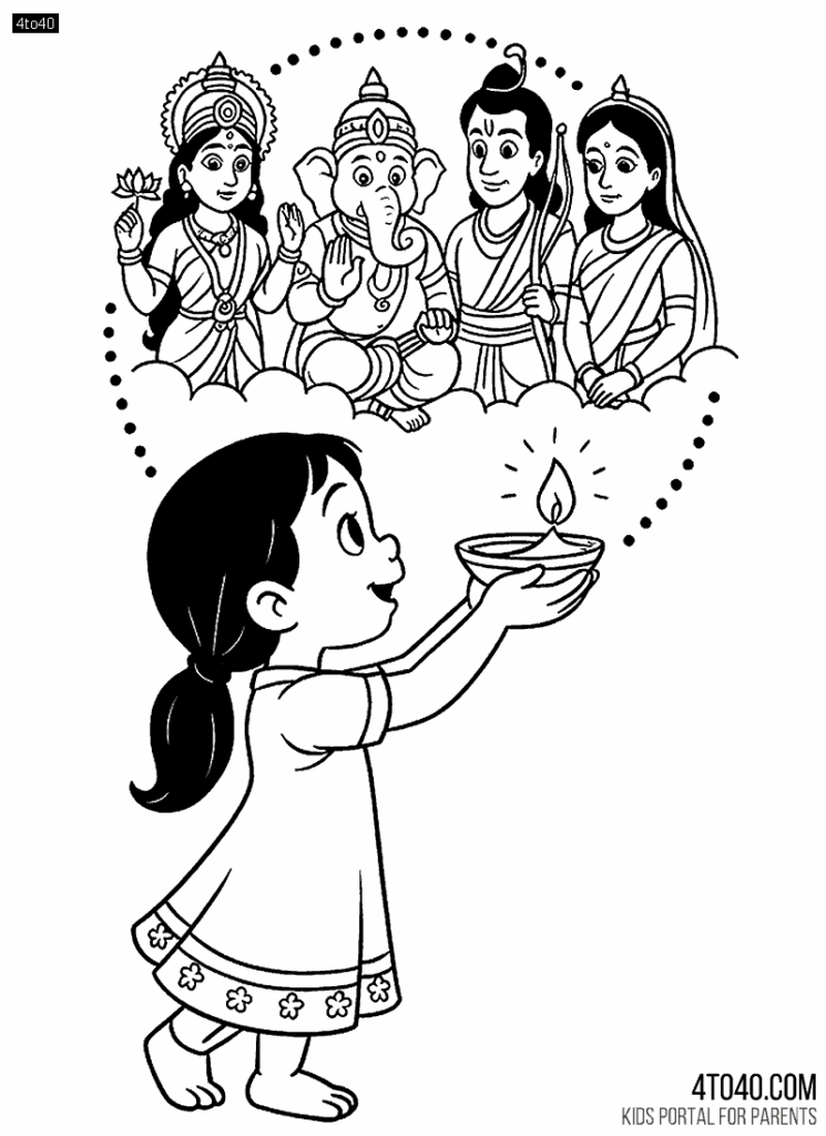 Diwali Coloring Pages For Students and Children – Kids Portal For Parents